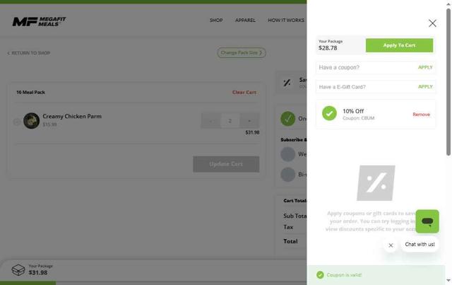 MegaFit Meals Promo Codes (14 Verified) - 10% Off Oct 2025