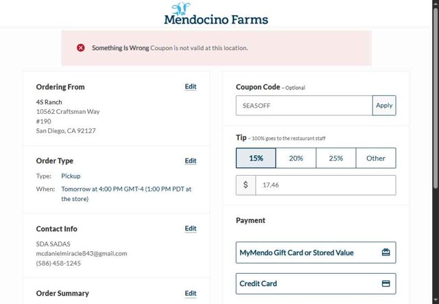 Mendocino Farms Promo Codes - $5 Off Jun 2025