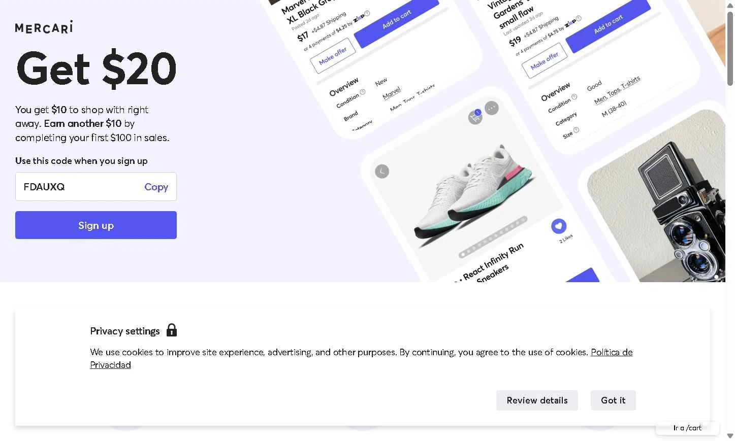 Mercari Promo Codes - $20 Off (23 Verified) Jan 2026