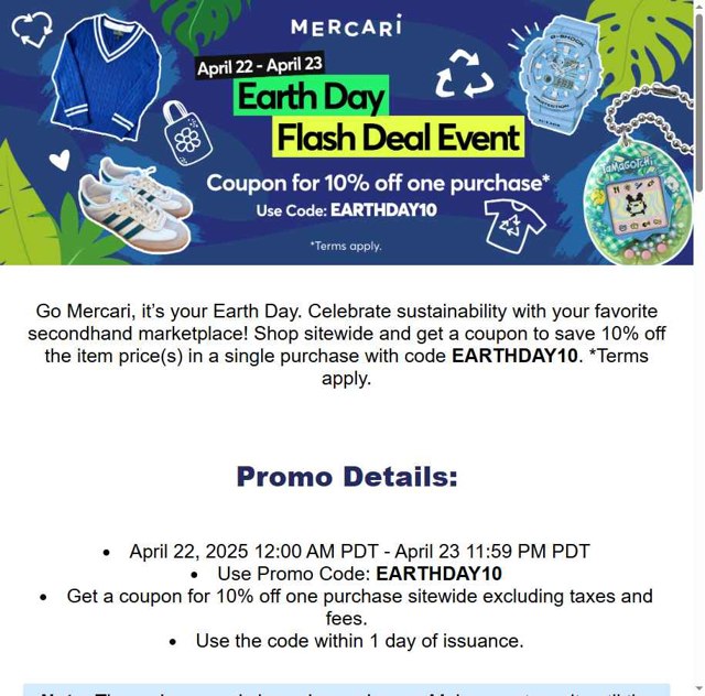 Mercari Coupon Codes (8 Verified) - $30 Off w/Code May 2025