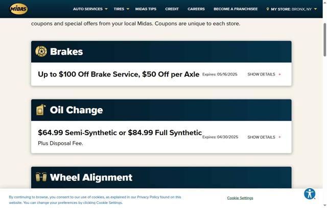 Midas Discount Codes - $50 Off (3 Verified) Oct 2025