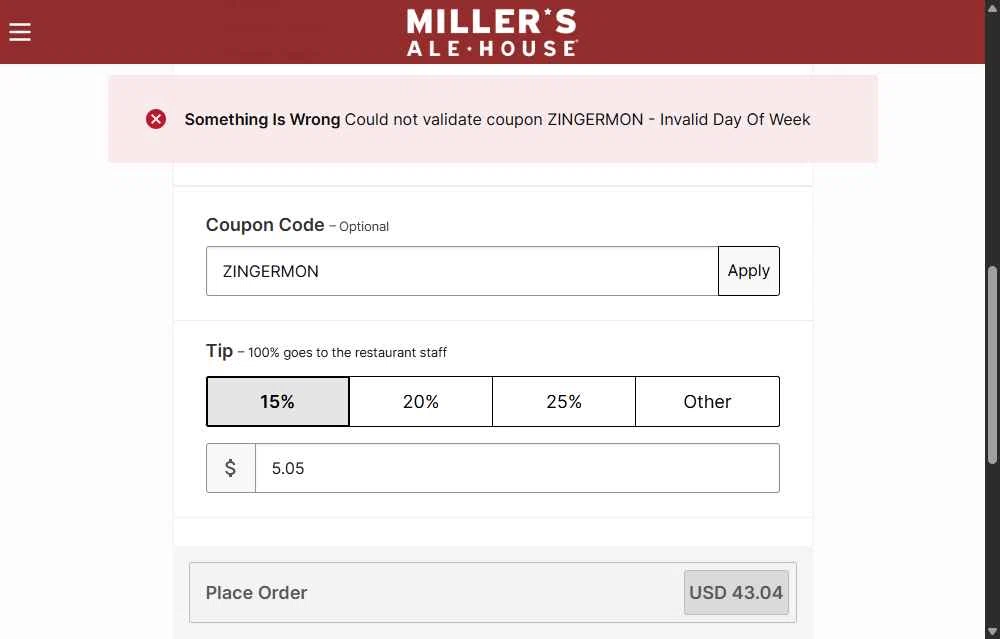 Miller's Ale House Promo Code - 15% Off Mar 2026