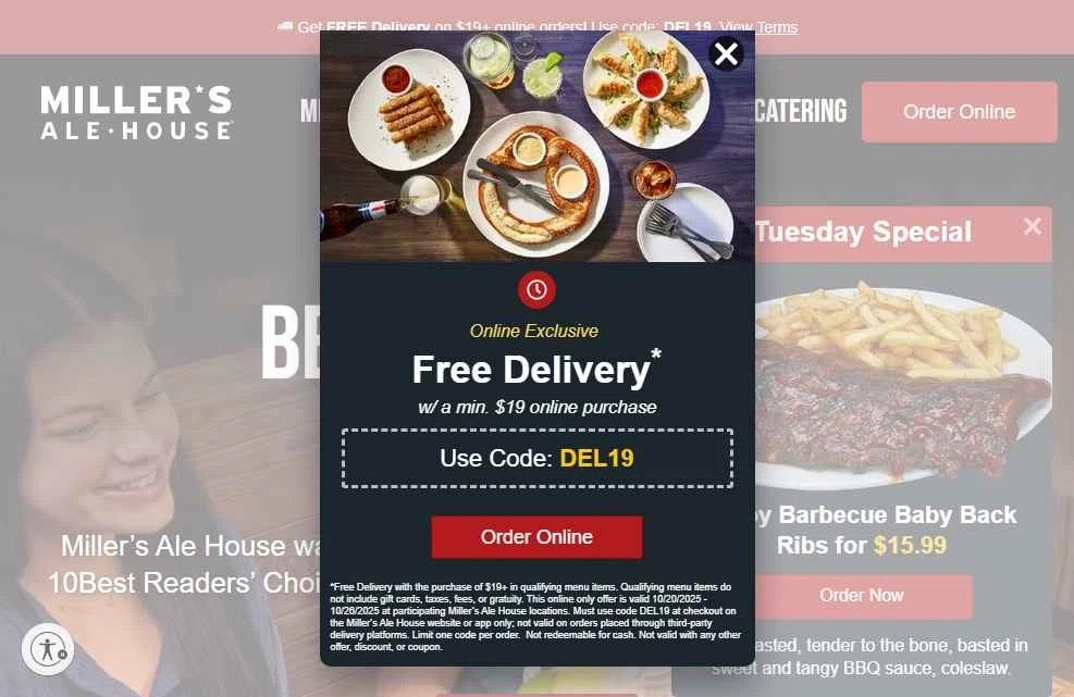 Miller's Ale House Promo Code - 10% Off Nov 2025