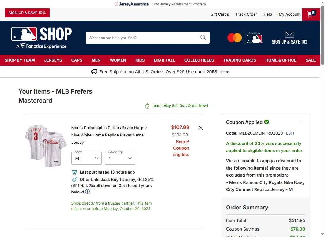 MLBshop.com Promo Codes - 15% Off (15 Verified) Nov 2025