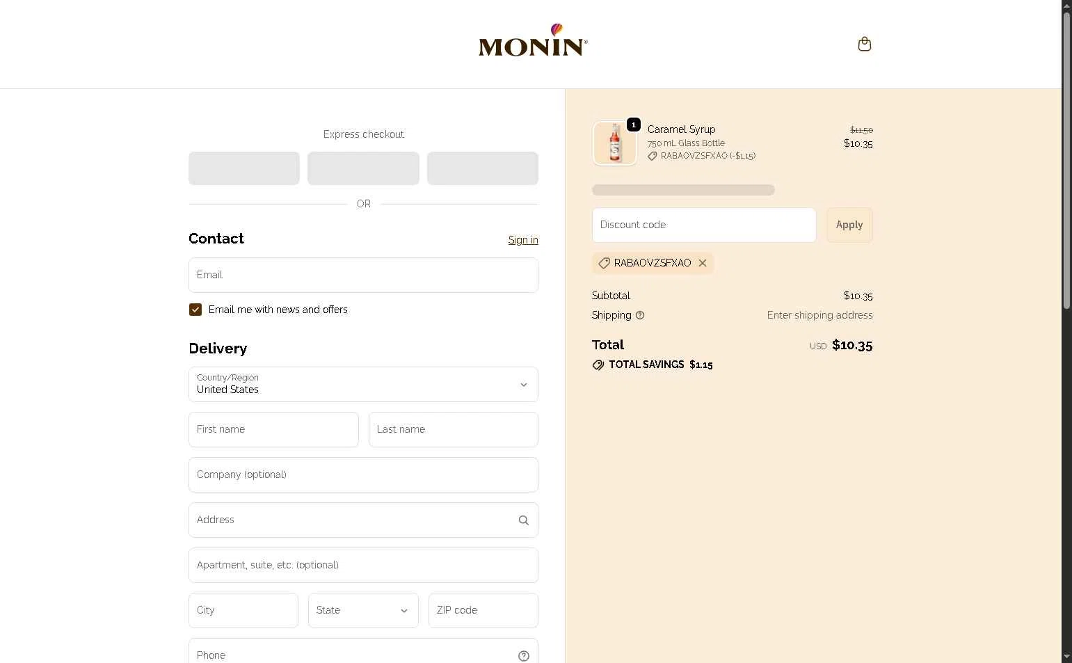 Monin Promo Codes - 15% Off (5 Verified) Jan 2026