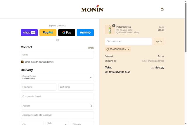 Monin Discount Codes - 15% Off (3 Verified) Jul 2025