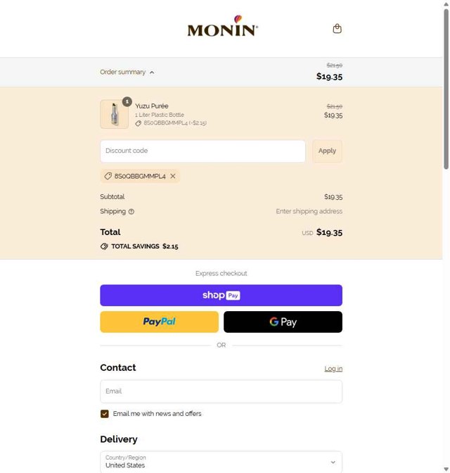 Monin Discount Codes - 15% Off (3 Verified) Jul 2025