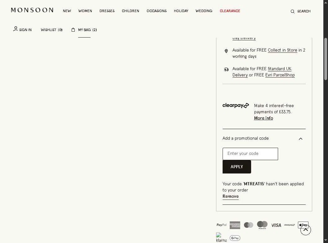 Monsoon UK Promo Codes - 15% Off (2 Verified) May 2026