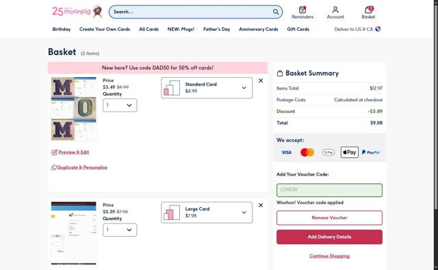 Moonpig Promo Codes (9 Verified) - 20% Off Sitewide Jun 2025