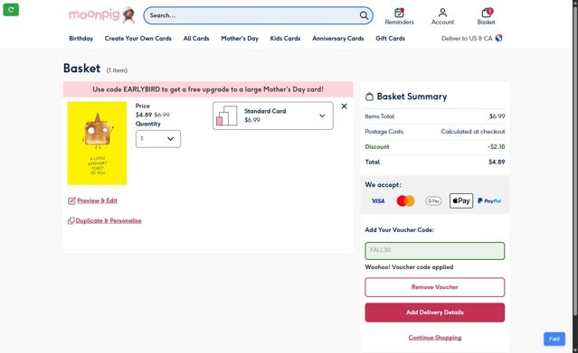 Moonpig Promo Codes (9 Verified) - 30% Off w/Code May 2025
