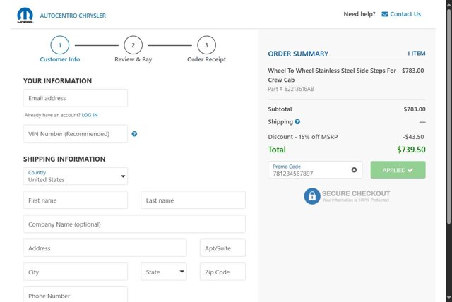 Mopar Discount Codes - 15% Off (2 Verified) Jul 2025