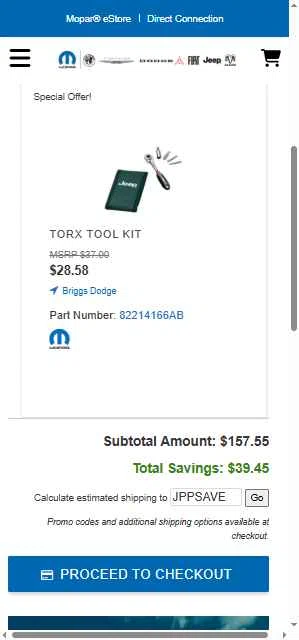 Mopar Promo Codes - 15% Off (2 Verified) Feb 2026