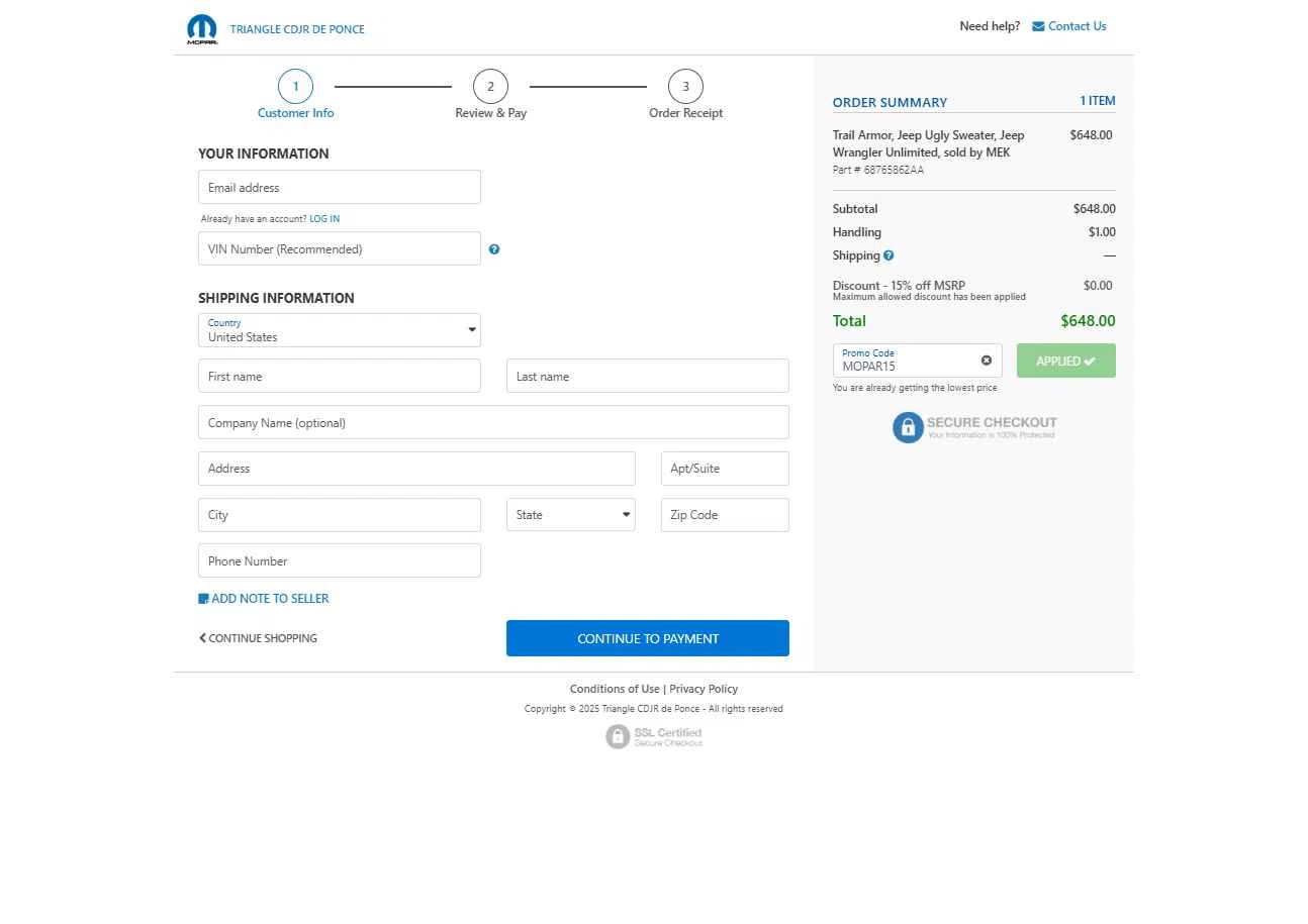 Mopar Promo Codes - 15% Off (4 Verified) Dec 2025