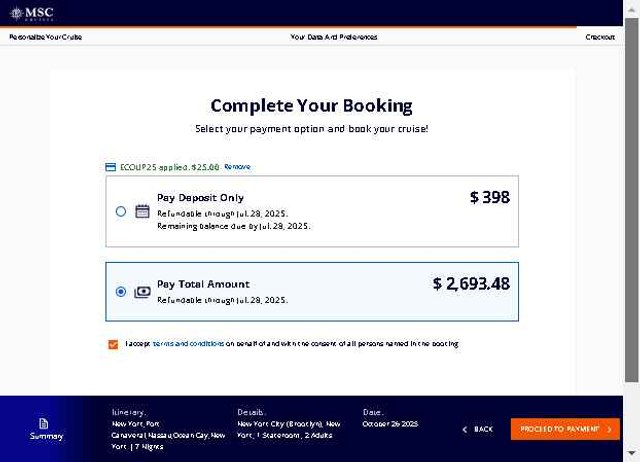 MSC Cruises Promo Codes (1 Verified) - $25 Off May 2025