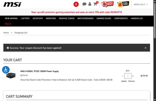 MSI Promo Codes (2 Verified) - 10% Off + Free Ship Aug 2025