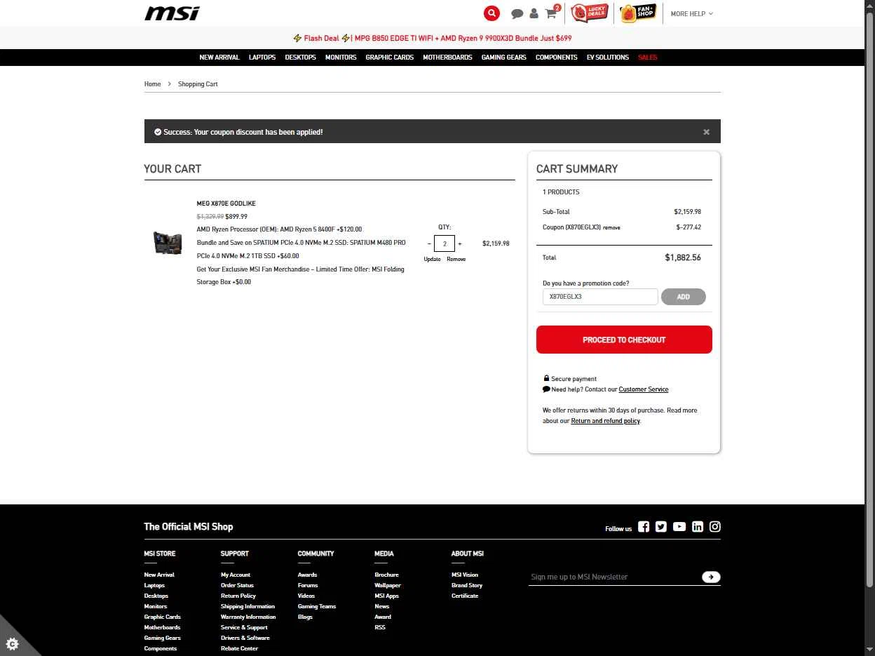 MSI Promo Codes (5 Verified) - $50 Off Sitewide Oct 2025