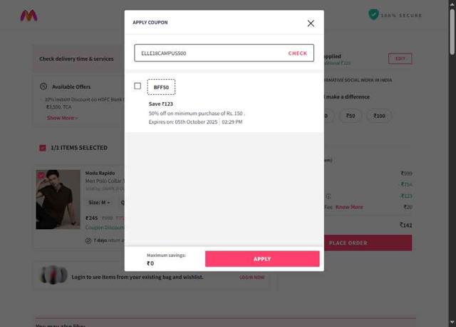 Myntra Discount Codes - $500 Off (3 Verified) Sep 2025