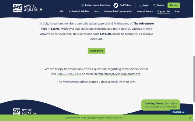 Mystic Aquarium Promo Codes - 10% Off Aug 2025