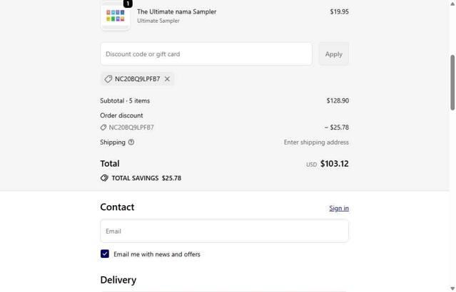 Nama Promo Codes (3 Verified) - $5 Off Sitewide Oct 2025