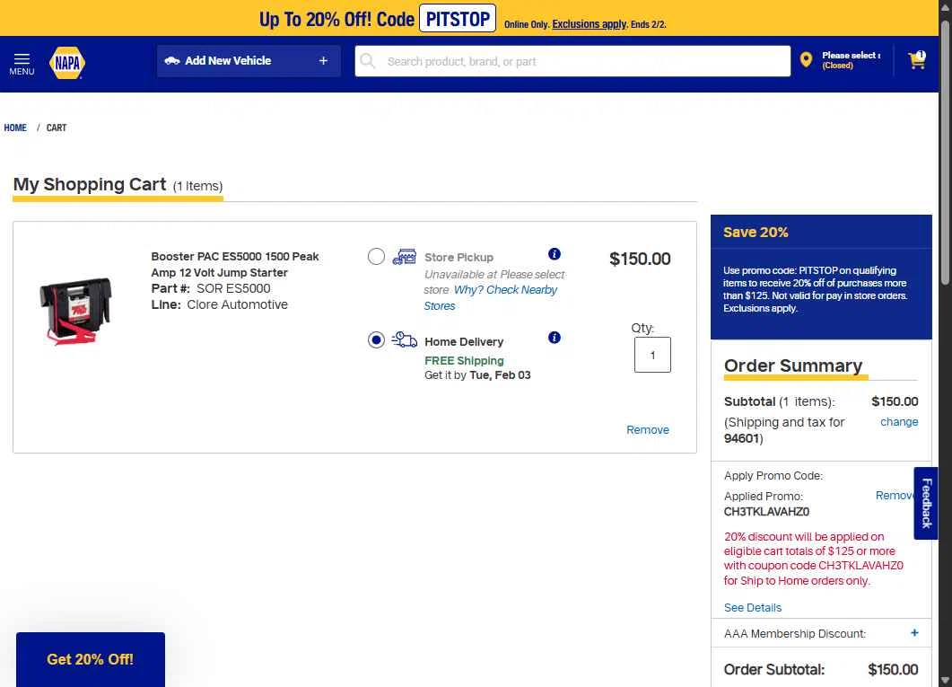 NAPA Auto Parts Promo Code - 25% Off (Verified) Feb 2026