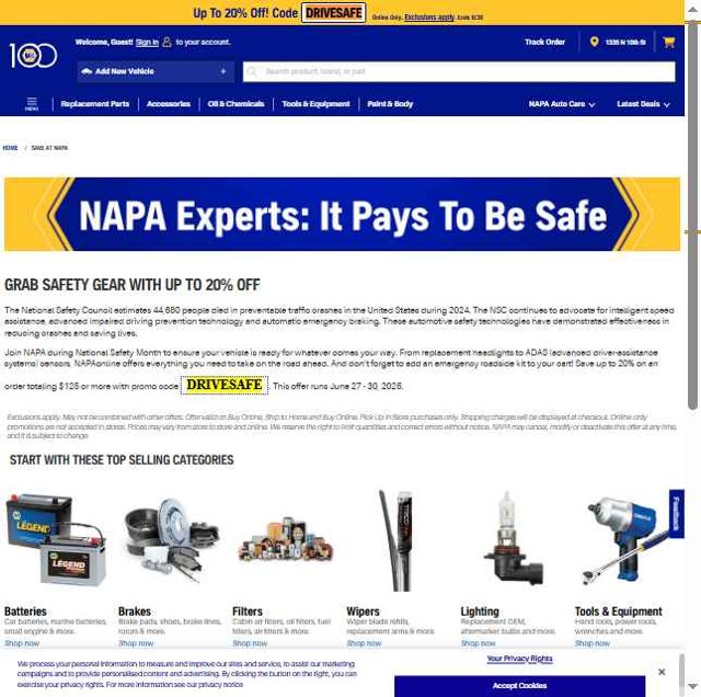 NAPA Auto Parts Promo Codes (5 Verified) - 20% Off Jul 2025