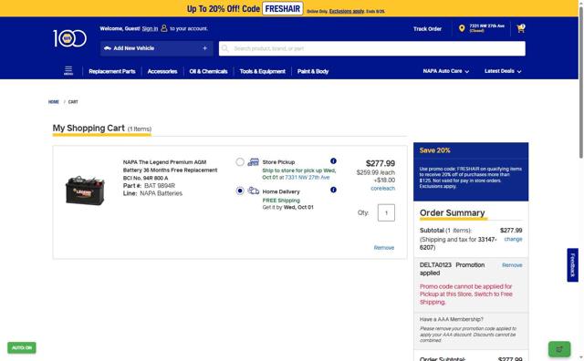 NAPA Auto Parts Promo Codes (10 Verified) - 20% Off Oct 2025