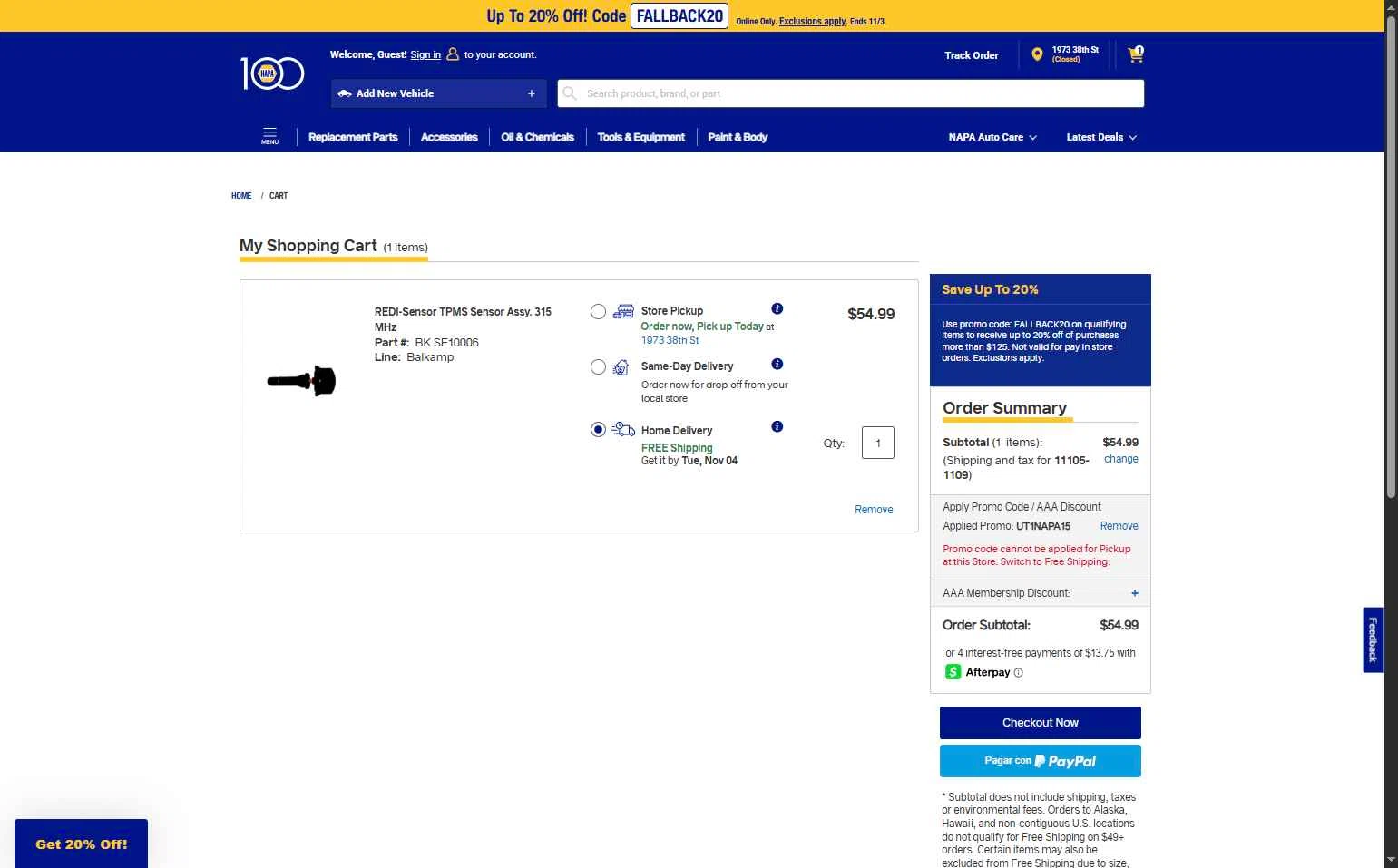 NAPA Auto Parts Promo Code - 20% Off (Verified) Nov 2025