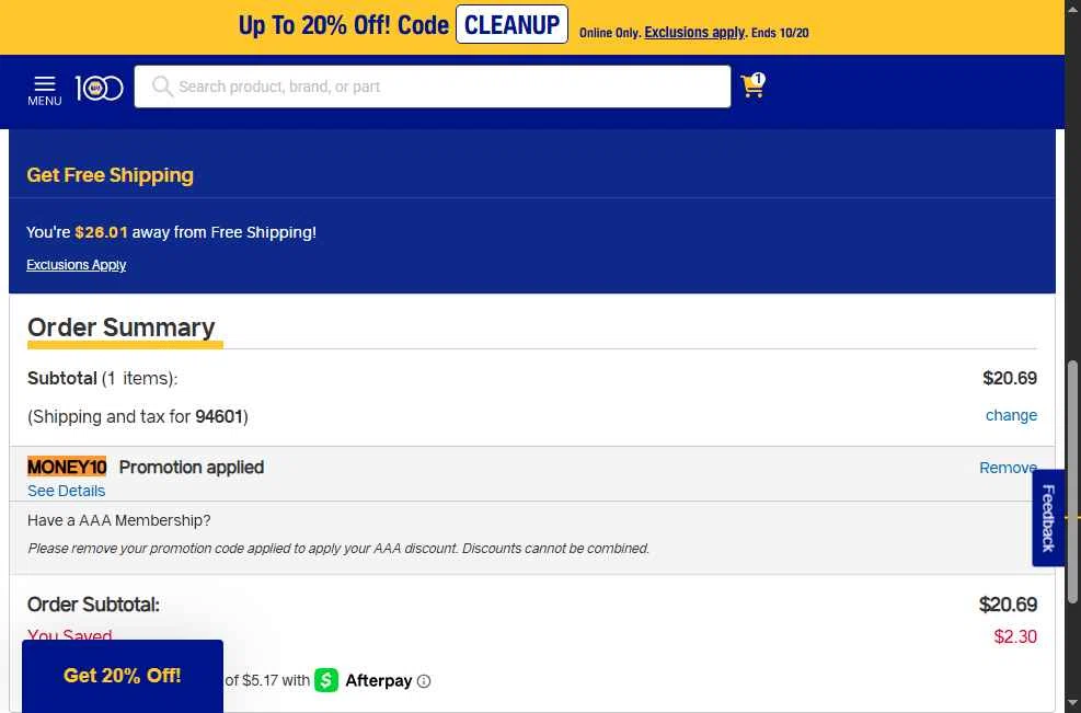 NAPA Auto Parts Promo Codes (10 Verified) - 20% Off Oct 2025