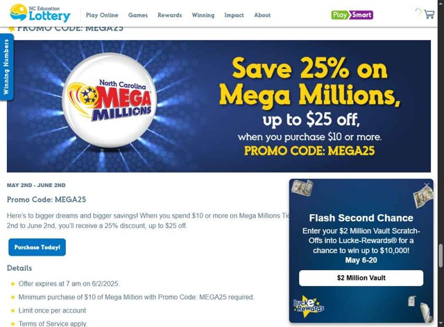 NC Lottery Promo Codes (3 Verified) - 25% Off Jun 2025