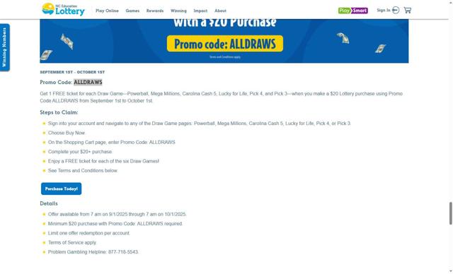 NC Lottery Promo Codes (5 Verified) - 50% Off Oct 2025