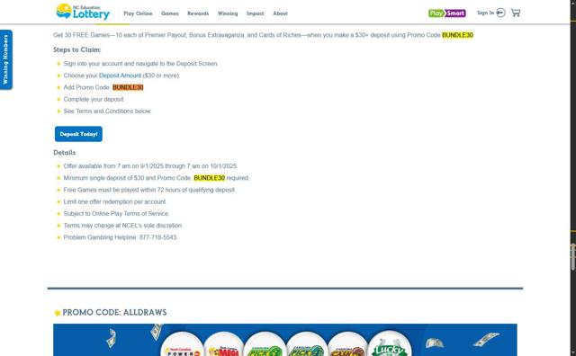 NC Lottery Promo Codes (2 Verified) - 50% Off Oct 2025