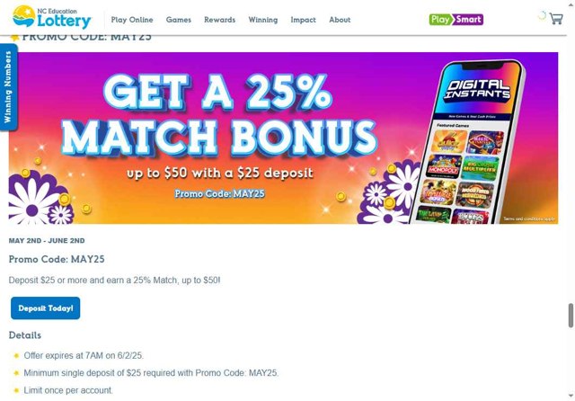 NC Lottery Promo Codes (3 Verified) - 25% Off Jun 2025