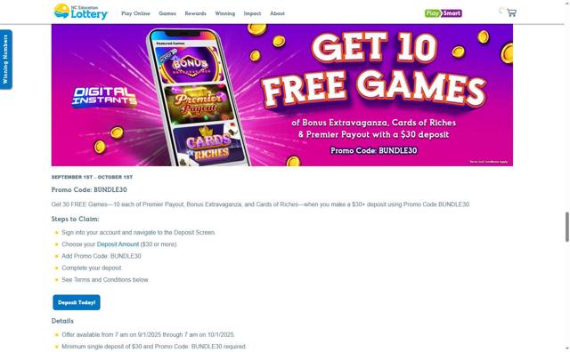 NC Lottery Promo Codes (5 Verified) - 50% Off Oct 2025