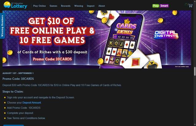 NC Lottery Promo Codes (3 Verified) - $10 Off Sep 2025