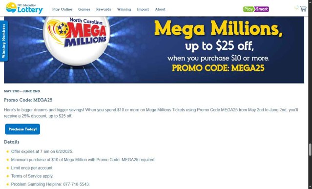 NC Lottery Promo Codes (3 Verified) - 25% Off Jun 2025