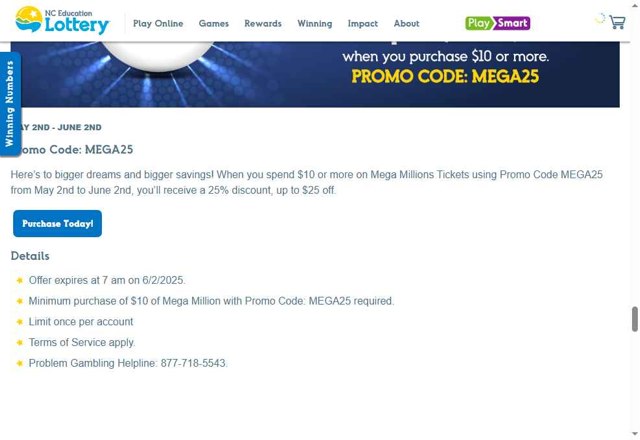 NC Lottery Promo Codes (2 Verified) - 25% Off Jun 2025