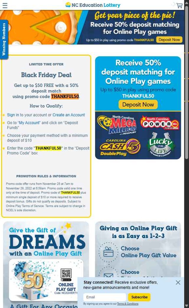 NC Lottery Promo Codes (3 Verified) - $10 Off Aug 2025
