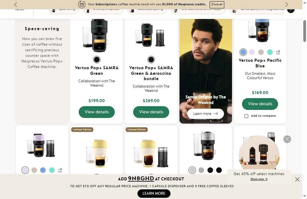 Nespresso Promo Codes - $70 Off (3 Verified) Nov 2025