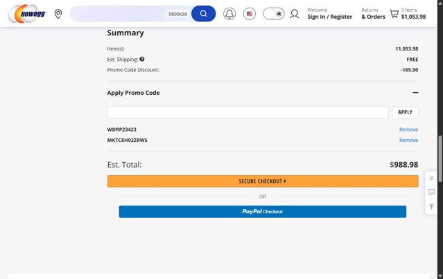 Newegg Promo Codes (9 Verified) - $100 Off w/Code May 2025