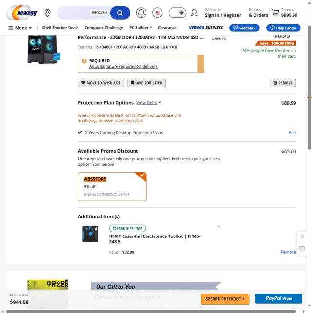 Newegg Promo Codes (9 Verified) - $100 Off w/Code May 2025