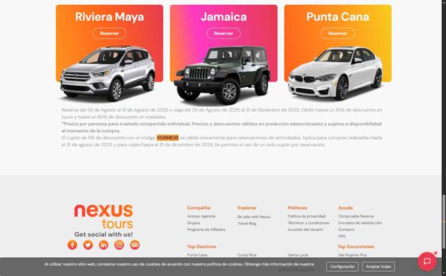 Nexus Tours Promo Codes (2 Verified) - 20% Off Oct 2025