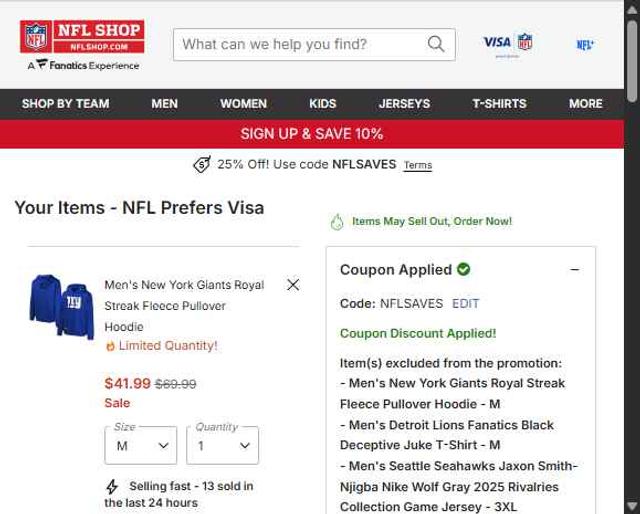 NFLShop.com Promo Codes - 35% Off (Verified) Oct 2025
