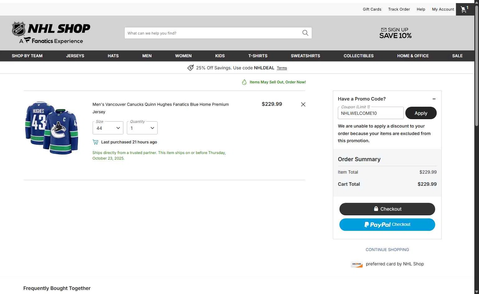 NHL Shop Discount Codes - 25% Off (6 Verified) Oct 2025