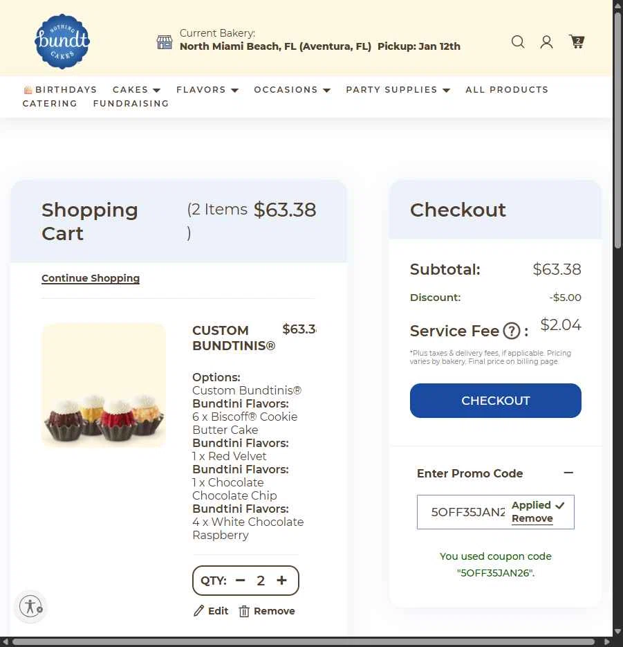 Nothing Bundt Cakes Promo Code - $5 Off Jan 2026