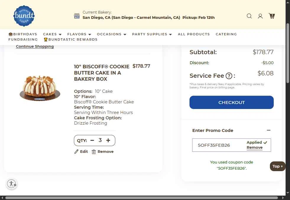 Nothing Bundt Cakes Promo Code - $5 Off Feb 2026