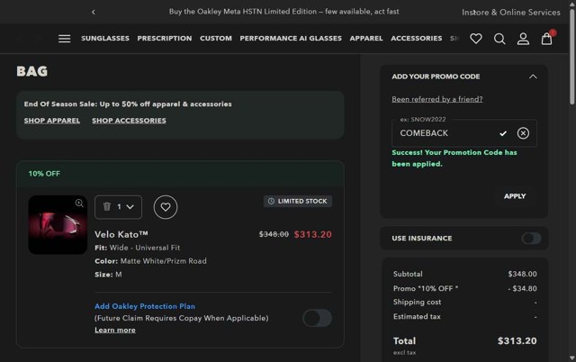 Oakley Discount Codes - $10 Off (4 Verified) Sep 2025