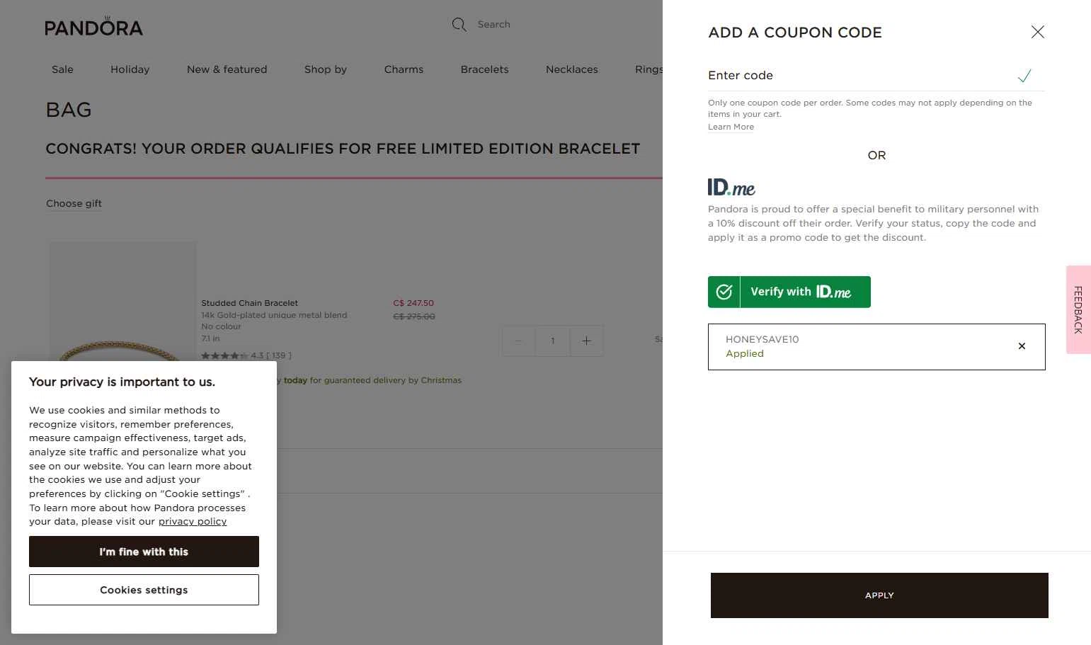 Pandora Promo Codes - 10% Off (1 Verified) Dec 2025