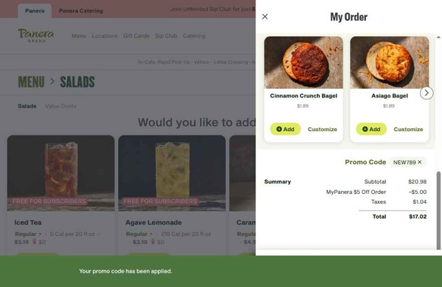 Panera Bread Promo Codes (3 Verified) - $5 Off May 2025