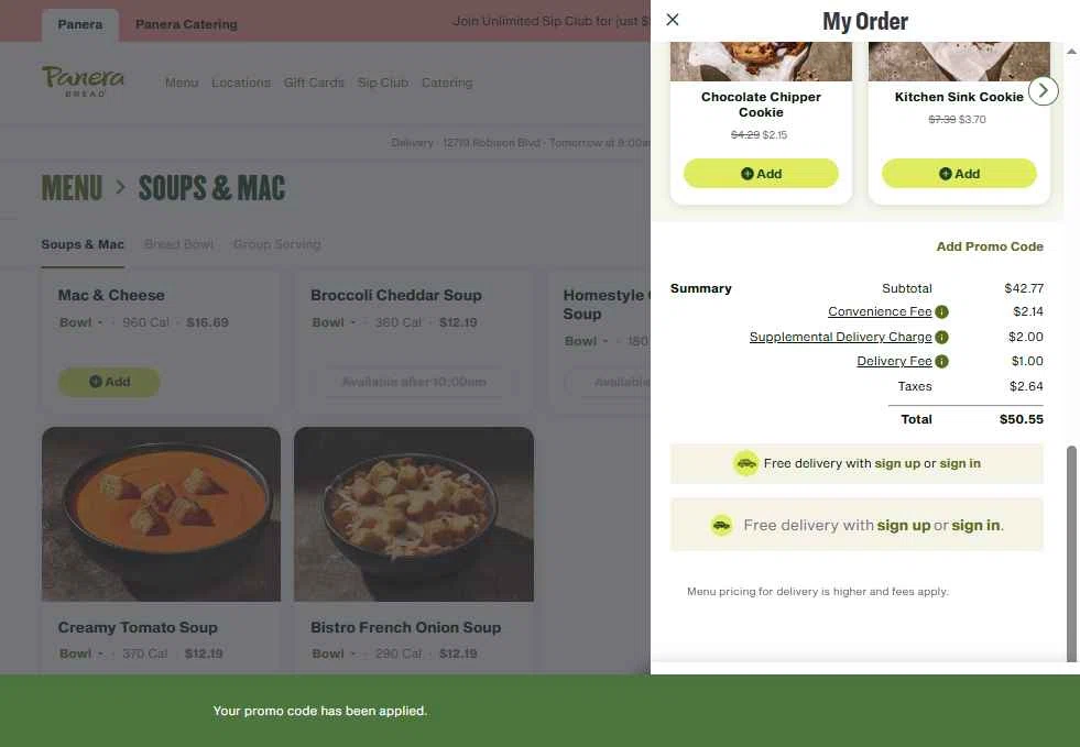 Panera Bread Promo Codes (2 Verified) - $5 Off Oct 2025