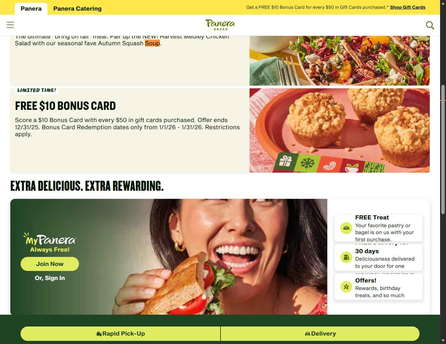 Panera Bread Promo Codes - $15 Off (1 Verified) Dec 2025